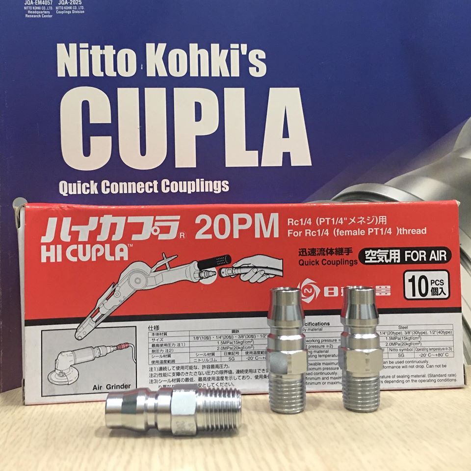Đầu nối nhanh khí nén Nitto Nhật đầu cái 20SM, 20SH, 20SF, 65SN và đầu ...
