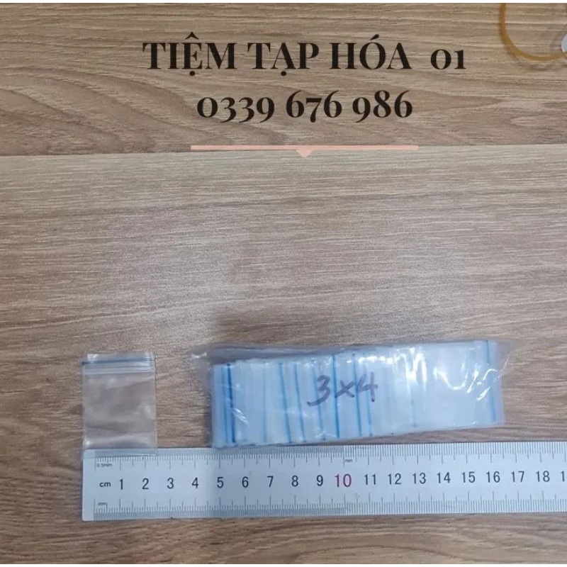 100 túi zip nhỏ loại dày size 3cm x 4cm, túi zip mini, bì zip trong ...