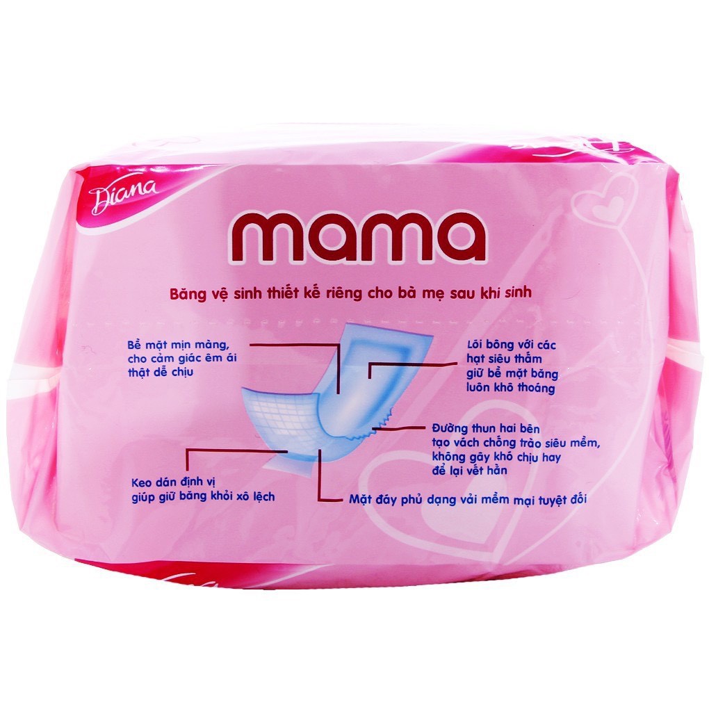 [GIÁ THÙNG 18 GÓI] Băng vệ sinh Diana Mama 12 miếng/gói cho mẹ sau sinh ...