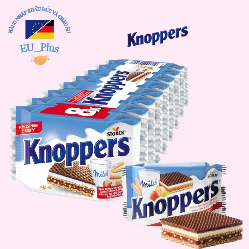 🥞🥞 Bánh xốp Knoppers 200g pack 8 - vị Black & White (Đức) - set 8 gói ...