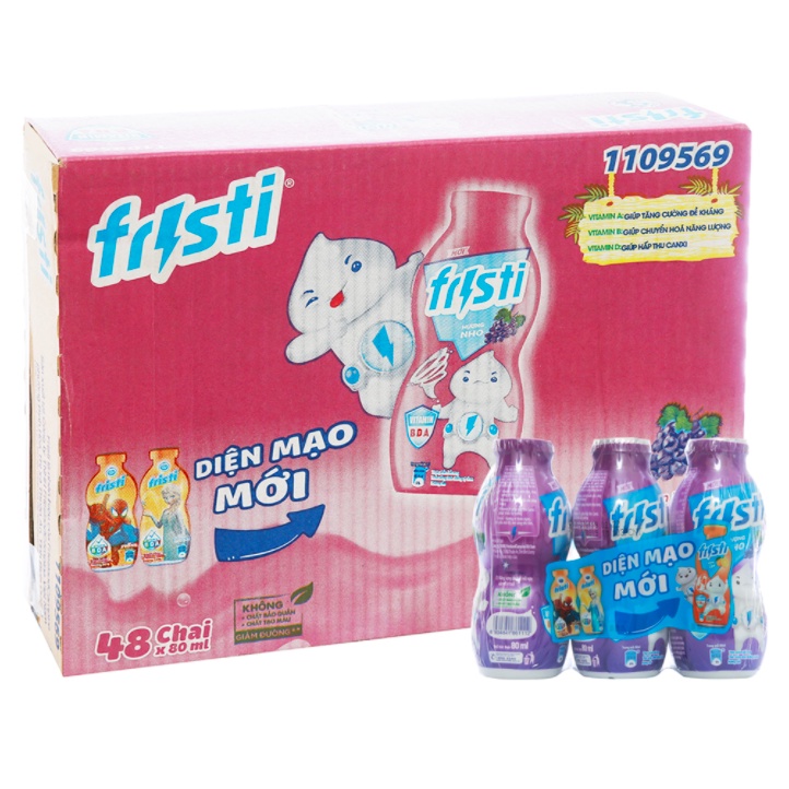 THÙNG 48 CHAI SỮA CHUA UỐNG FRISTI 80ML CÁC VỊ (48 hộp x 80ml) | Shopee ...