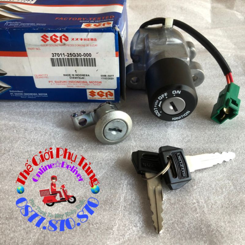 Bộ khóa máy Raider 150 (Không nắp từ) zin mới Suzuki Indonesia - 37011 ...