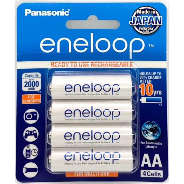 Vỉ 4 Viên Pin Sạc AA Eneloop 2000 mAh MADE IN JAPAN Hàng chính hãng ...