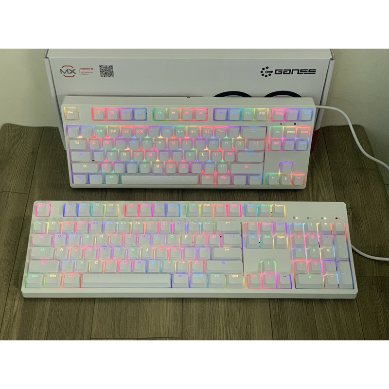 Phím Cơ Ganss White/RGB Backlit / PBT Double Shot Ketcap Cherry Mx Red/Brown | Shopee Việt Nam