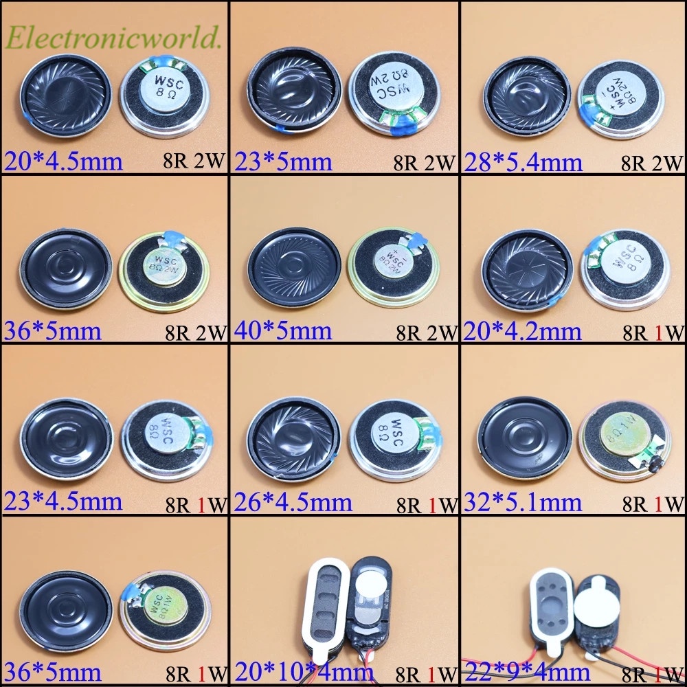 Loa nhỏ 8 Ohm 2W 1W 8R 1/2W 20mm 22mm 23mm 26mm 28mm 32mm 36mm 40mm | Shopee Việt Nam