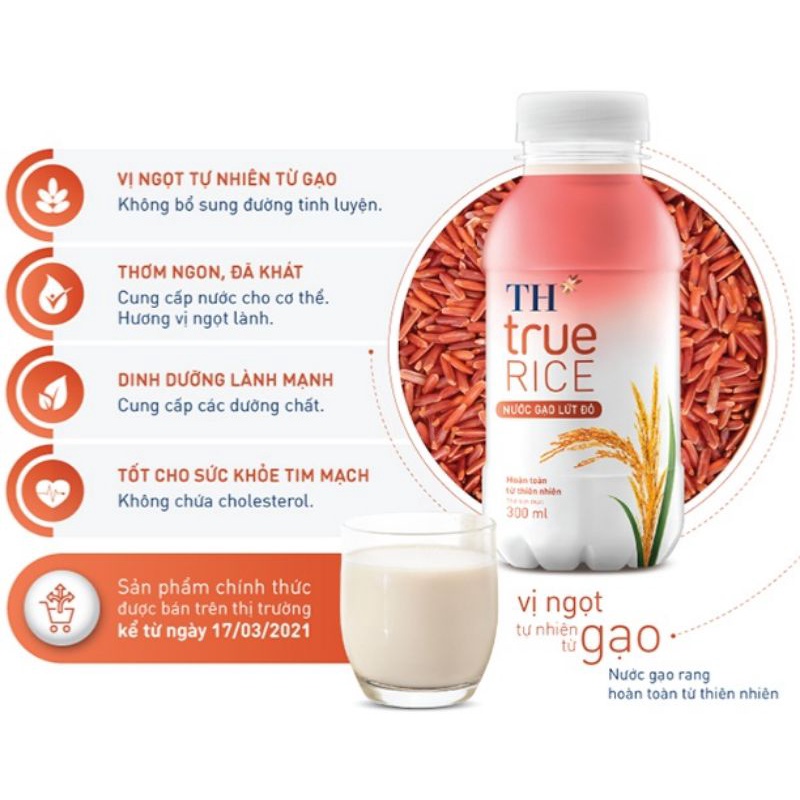 Nước gạo lứt đỏ TH True Rice chai 300ml | Shopee Việt Nam