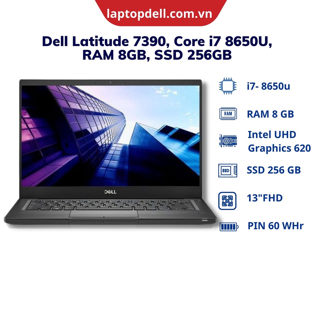 Laptop Dell Latitude 7390, Core i7 8650U, RAM 8GB, SSD 256GB | Shopee Việt Nam