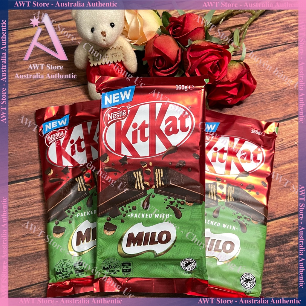 [Hàng Úc]Bánh phủ Socola Kitkat Milo, Mint, Choco các loại 45g, 170g ...