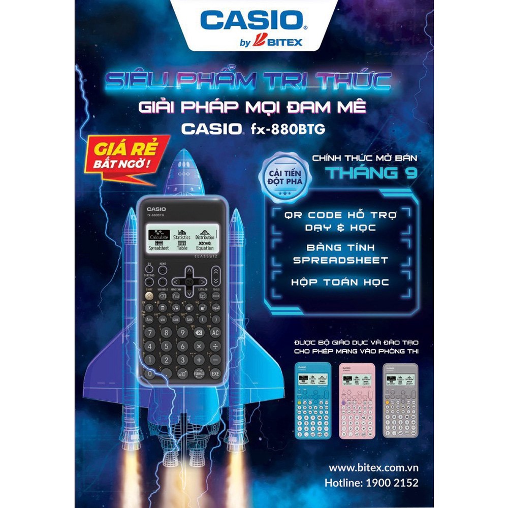 Máy Tính Casio FX 880 BTG - Chính Hãng - Màu Xám | Shopee Việt Nam
