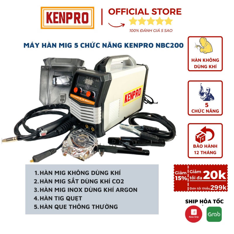 Máy Hàn Mig Mini KenPro NBC200 5 Chức Năng Không Dùng Khí Bảo Hành 12 Tháng | Shopee Việt Nam