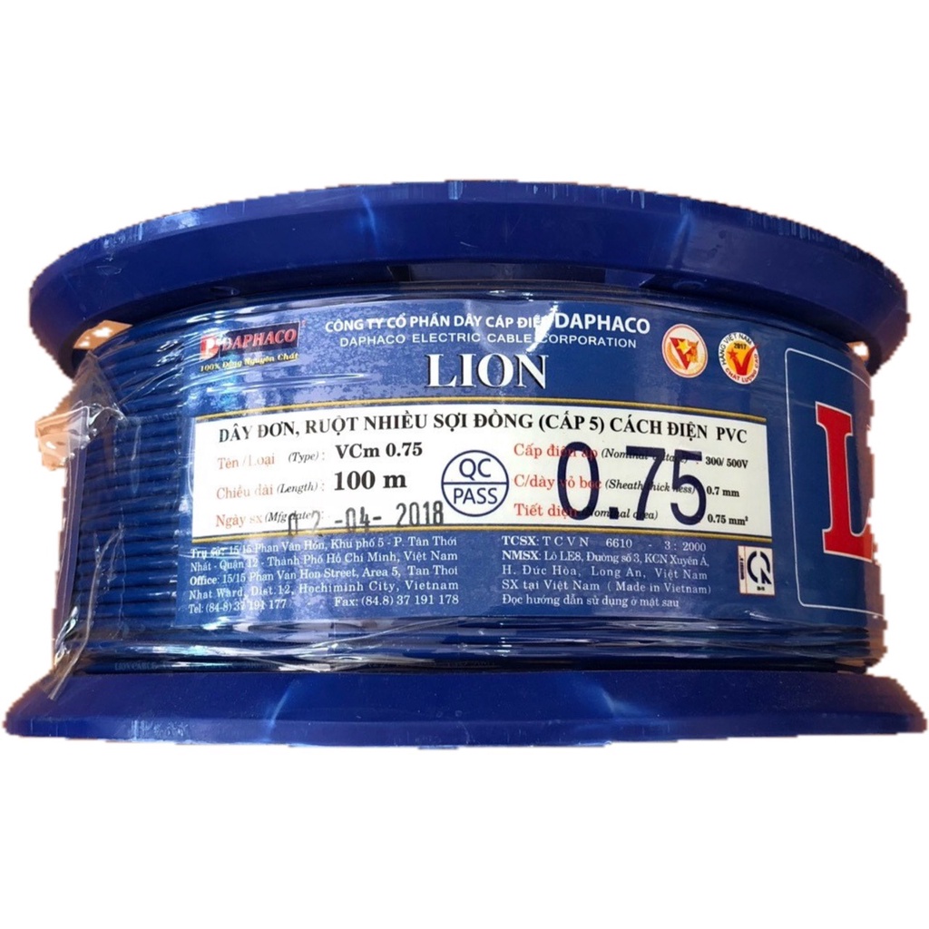 DÂY ĐIỆN VCm 0.5~2.5 (HIỆU LION - BÁN LẺ) | Shopee Việt Nam