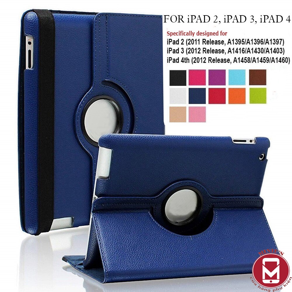 Bao Da iPad 2 iPad 3 iPad 4 Nhiều Màu Giá Rẻ Xoay 360 Tiện Dụng | Shopee Việt Nam