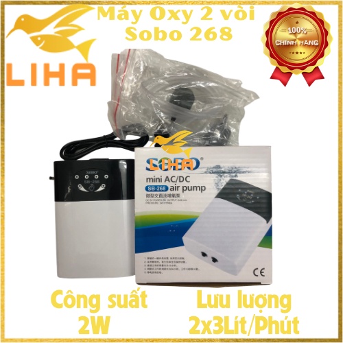 Máy Sủi Khí Oxy Tích Điện Sobo 2 Vòi SB-268 - Máy Oxi Cho Hồ Cá | Shopee Việt Nam