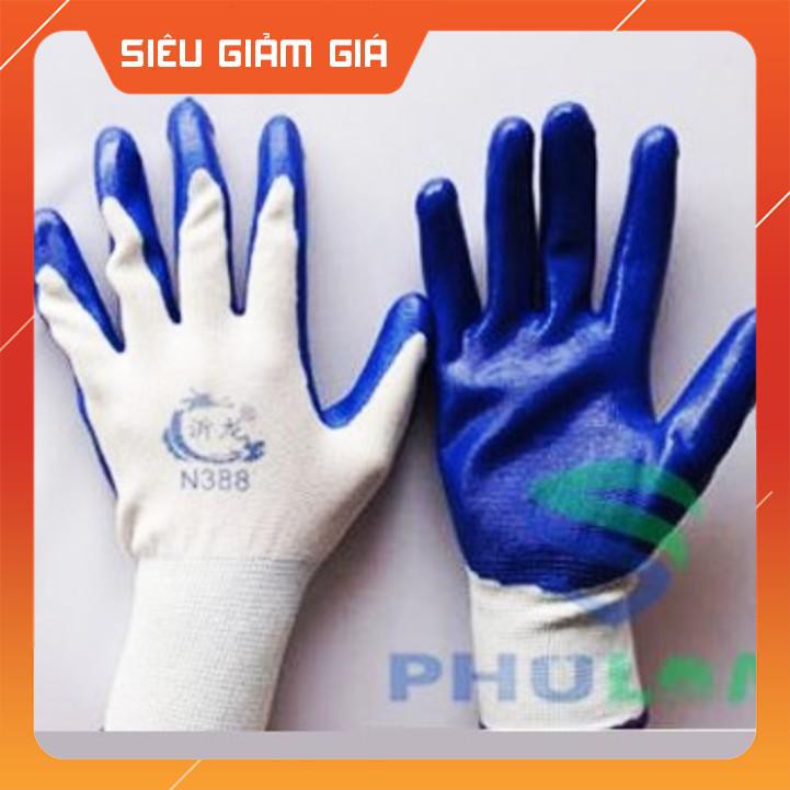[sỉ ib] Găng tay phủ cao su xanh 388 | Shopee Việt Nam