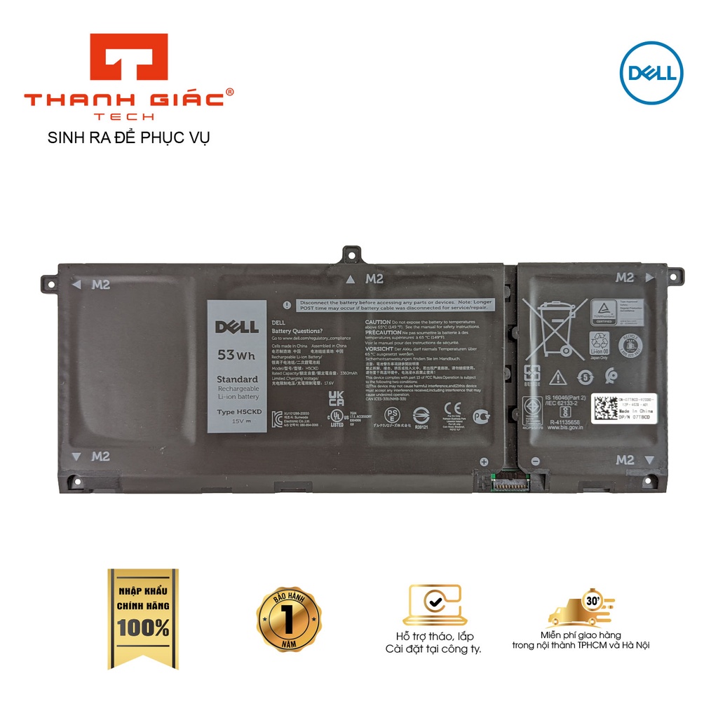 Pin Laptop Dell 53Wh H5CKD Thay Thế Cho Dell Latitude 3410 3510 Vostro ...