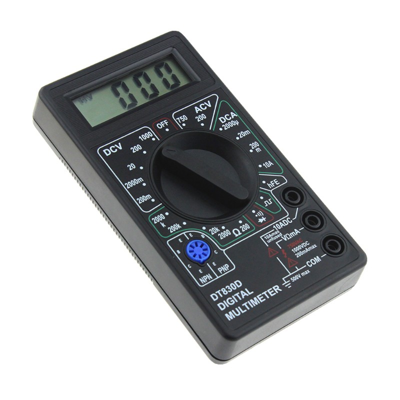 Digital Multimeter with Buzzer Voltage Ampere Meter Test Probe for DC A ...