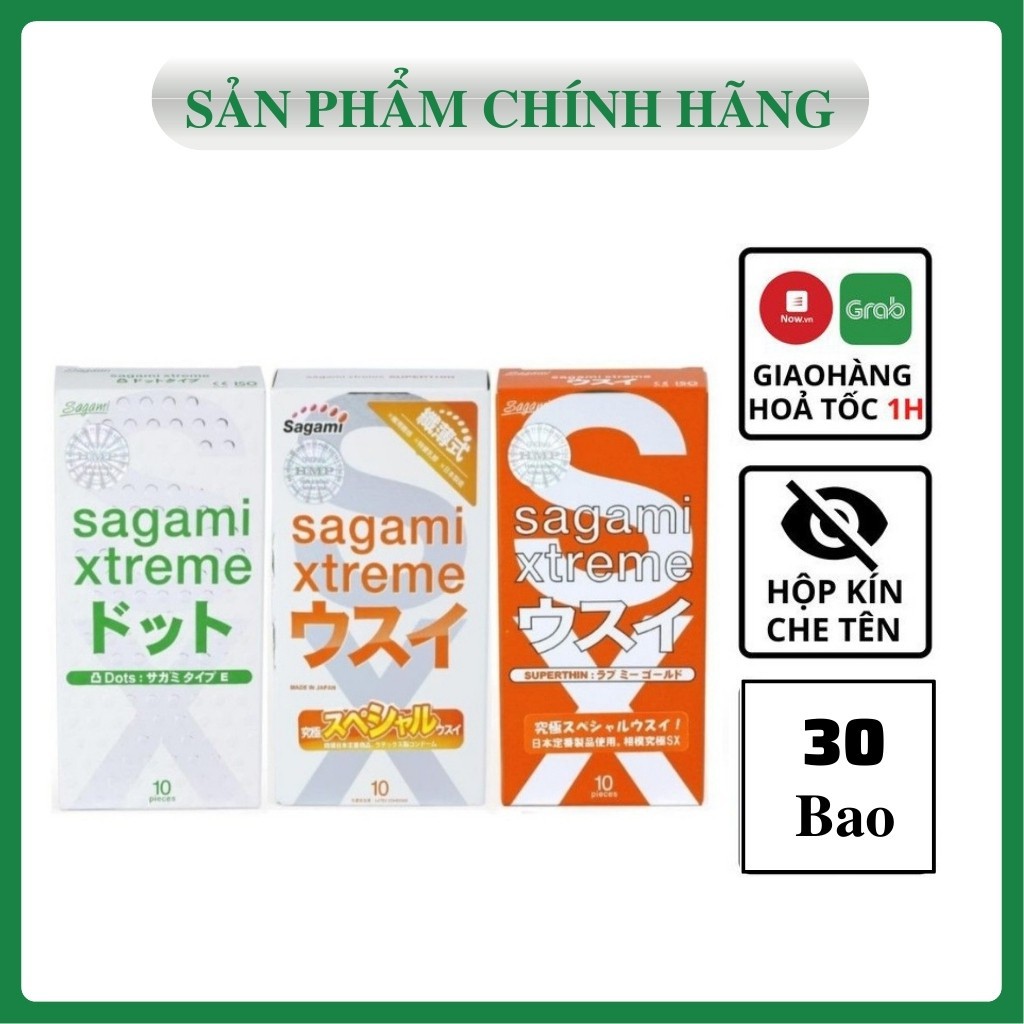 [COMBO 3 HỘP] Bao Cao Su SAGAMI XTREME WHITE Gân Gai, SUPER THIN Siêu Mỏng (30 Chiếc) | Shopee ...