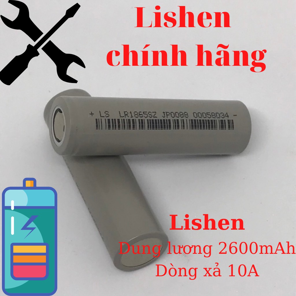 Cell pin 18650 Lishen xám 2500-2600 mah 5c (hàng mới , chính hãng ...
