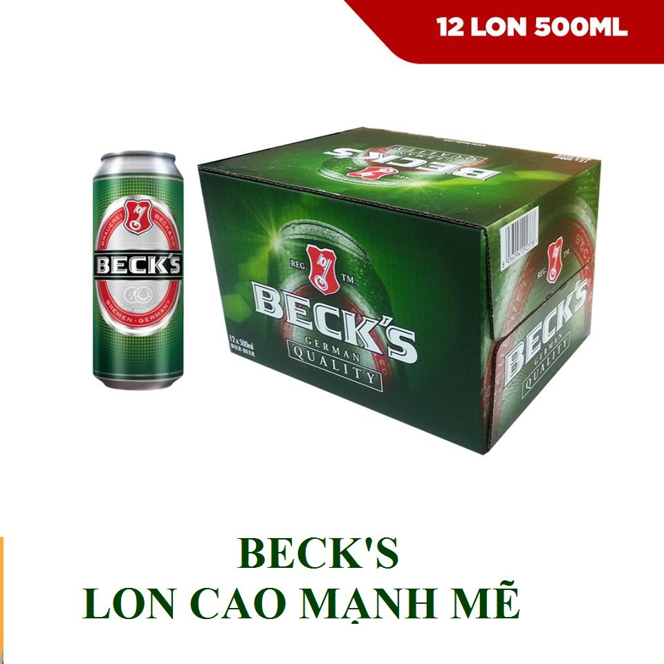 Bia beck's xanh lon cao 500ml - thùng 12 lon | Shopee Việt Nam