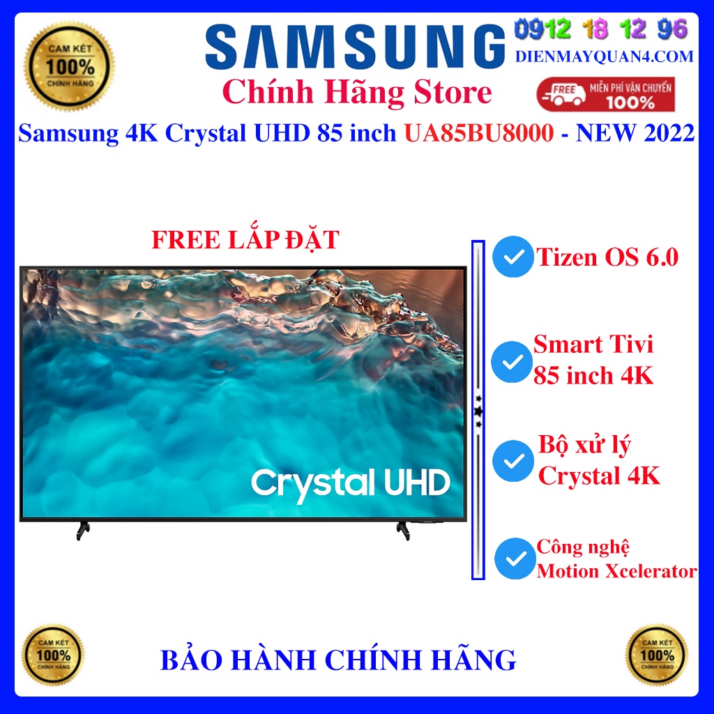 [Samsung 85BU8000] Smart Tivi Samsung 4K 85 inch UA85BU8000 | Shopee ...