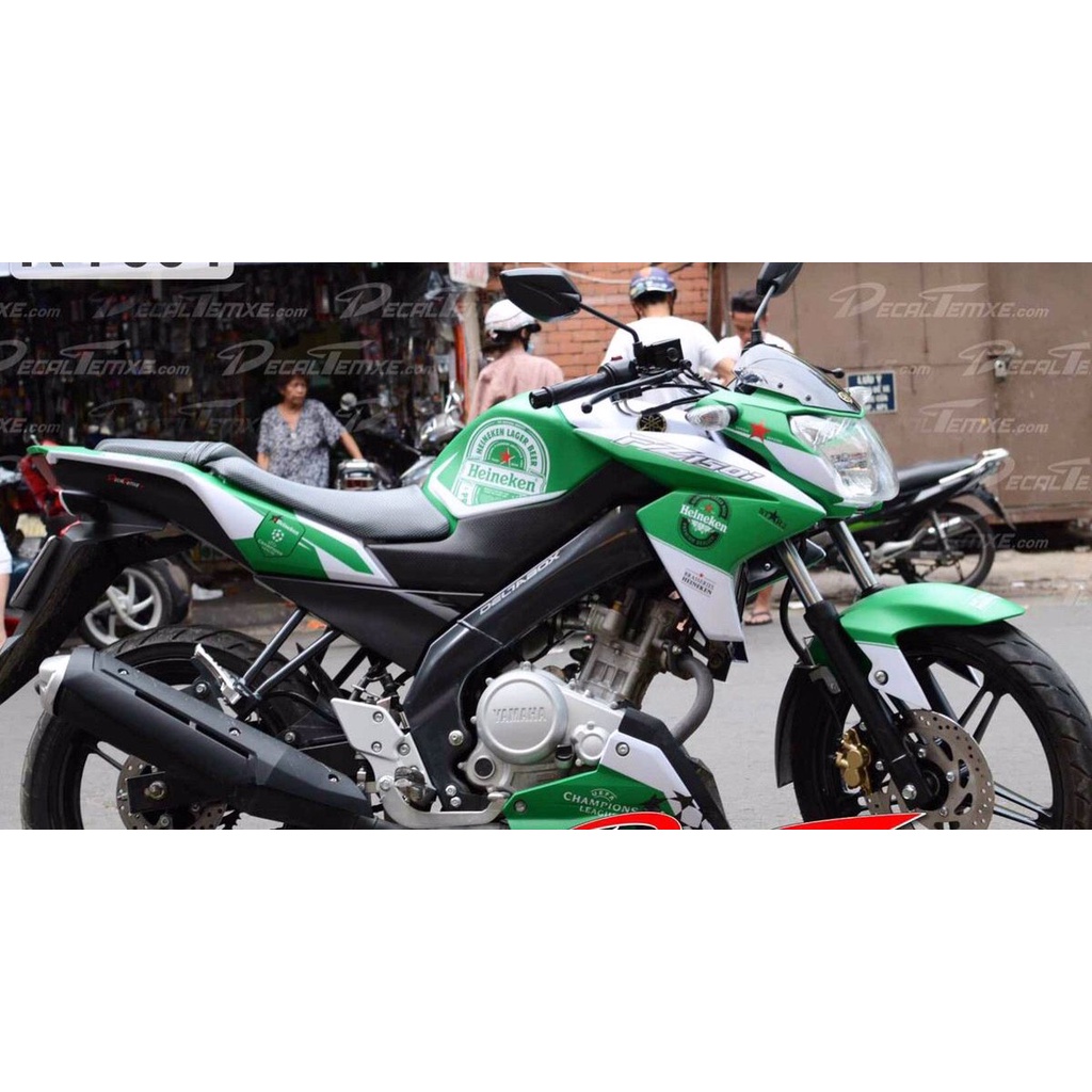 Tem Trùm FZ 150i xanh trắng heineken ,Team Decal FZ 150 i xanh trắng ...