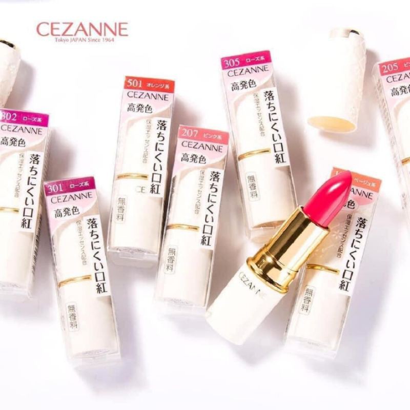 (hàng siêu thị Nhật có bill)Son màu lì CEZANNE Lasting Lip Color N Nhật Bản 102-105-402-406-407 ...