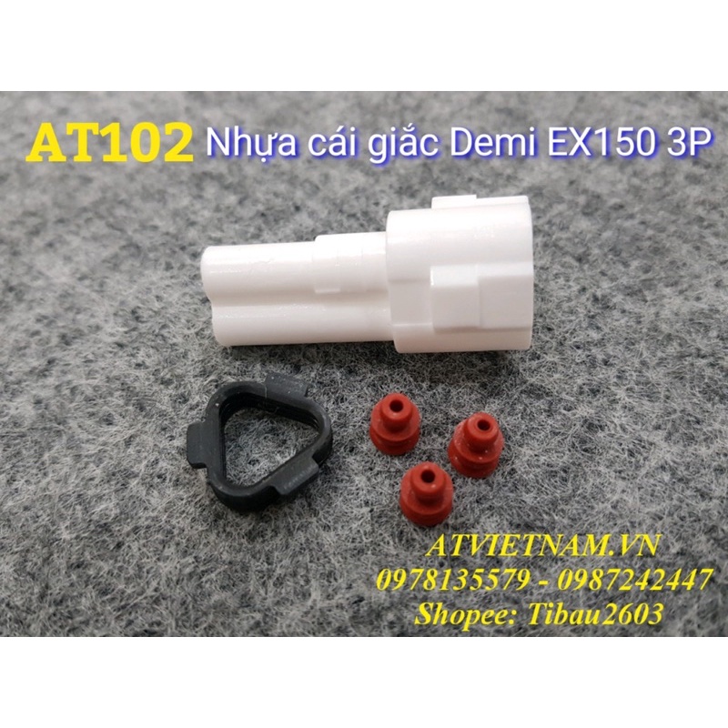 Nhựa giắc CÁI Demi EX150 chống nước 3P 2.2 - AT102 ( 1 bịch 10 cái kèm xu ) | Shopee Việt Nam