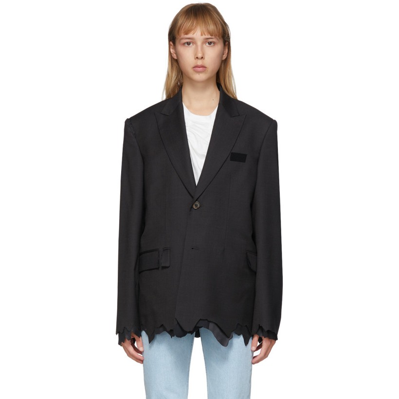 Áo vest ADER Error black wool astro cinder blazer ss20 | Shopee Việt Nam