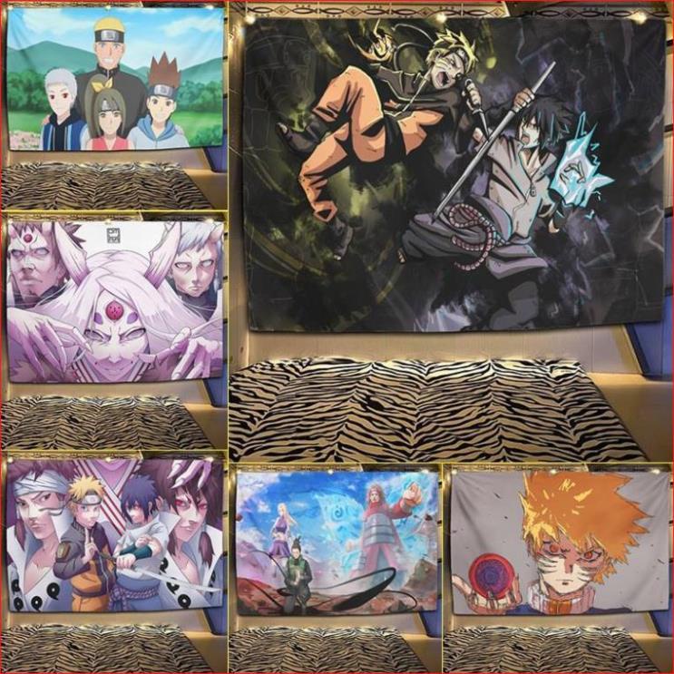 Naruto 21 [IN THEO YÊU CẦU]Tranh vải treo tường Decor phòng hot nhất (150x130cm, TẶNG móc treo ...