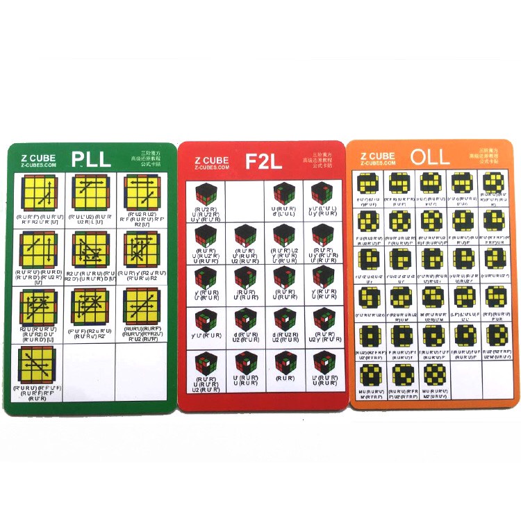 Bộ Card Công Thức CFOP Giải Rubik Tốc Độ Cao Công Thức F2L OLL PLL ...