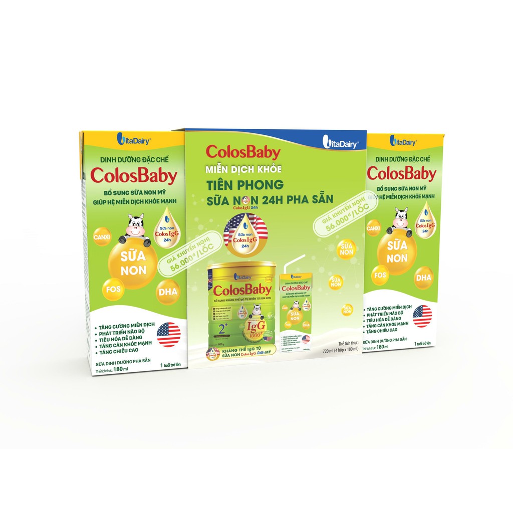 Sữa bột pha sẵn Colosbaby Gold 180ml - 1 Lốc (4 hộp) | Shopee Việt Nam