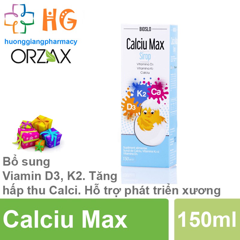 Calciu Max Chính Hãng Bổ sung Canxi Viamin D3 K2 Tăng hấp thu Calci Hỗ trợ phát triển xương Chai ...