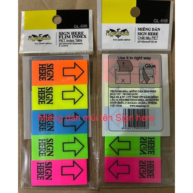 Note trình ký 5 mũi tên Sign Here | Shopee Việt Nam