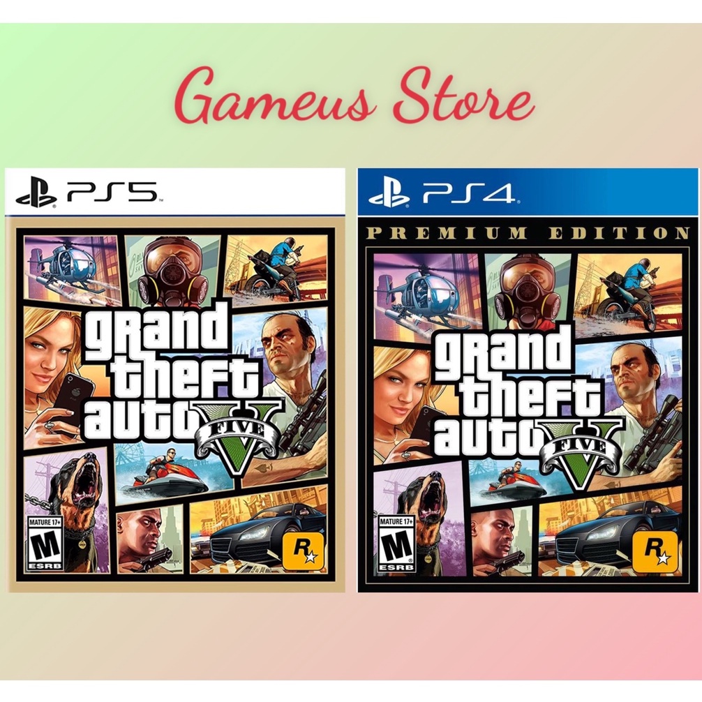 Đĩa Game PS4 : Grand Theft Auto V Premium Online Edition Hệ US | Shopee ...