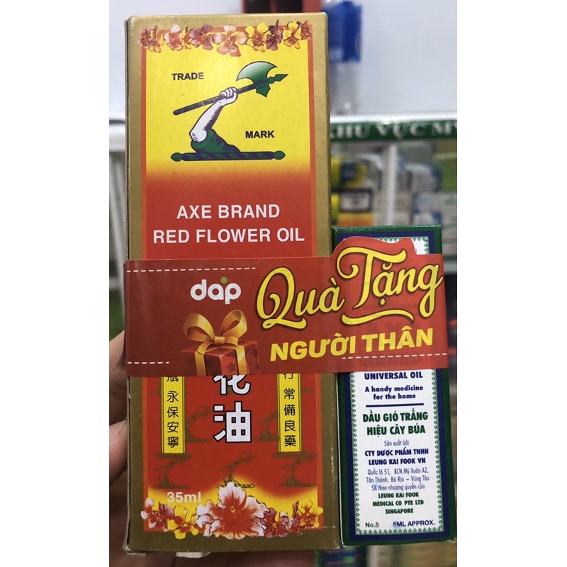 Combo 01 dầu Hồng Hoa hiệu cây búa Axe Brand Red Flower Oil (35ml) + 01 ...