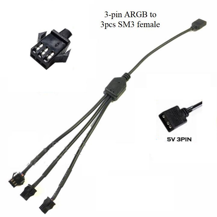 Bộ chuyển đổi cáp từ SM4 sang 4 chân 12V RGB và SM3 sang 3 chân 5V ARGB ...