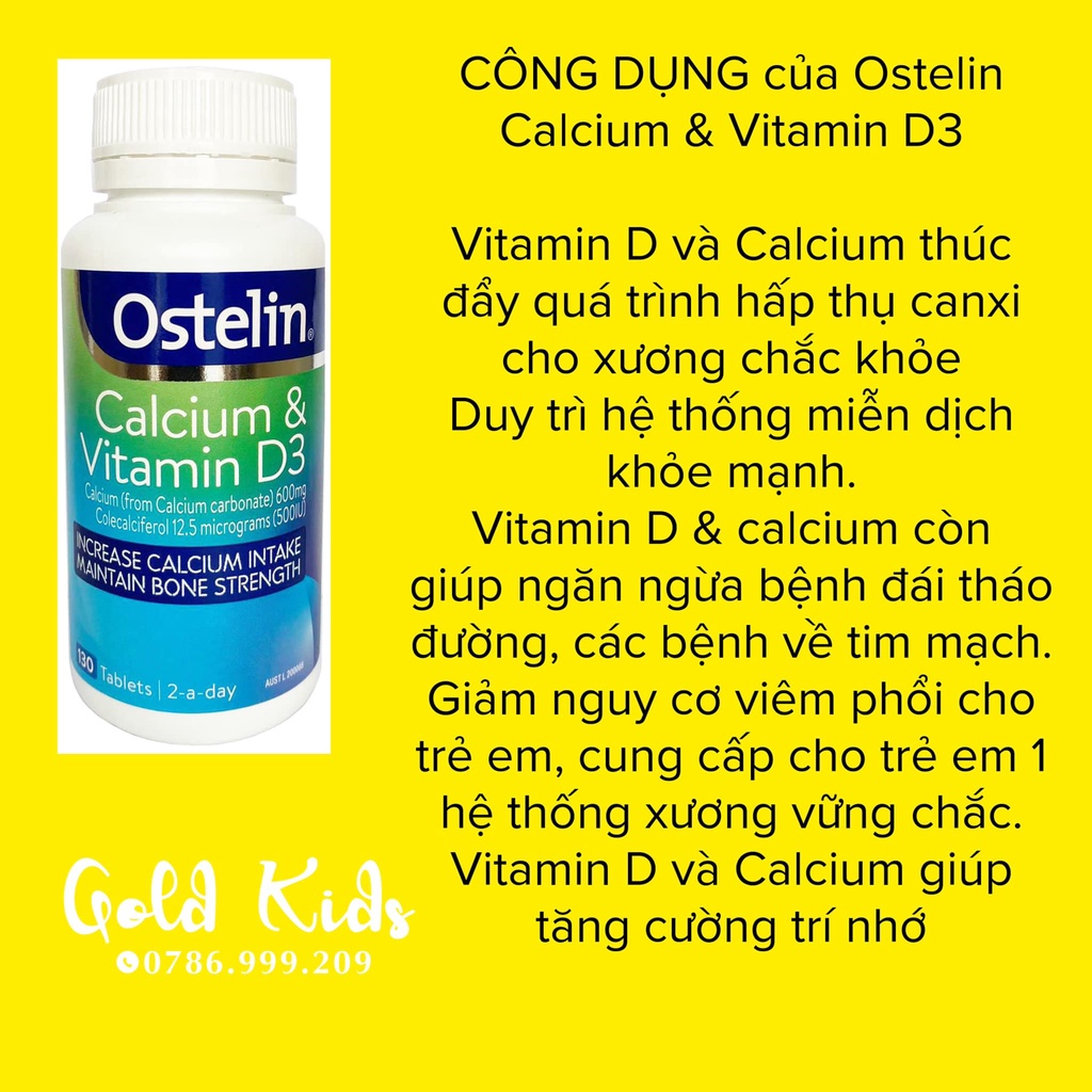 Canxi Ostelin & Vitamin D3 Úc 130 viên | Shopee Việt Nam