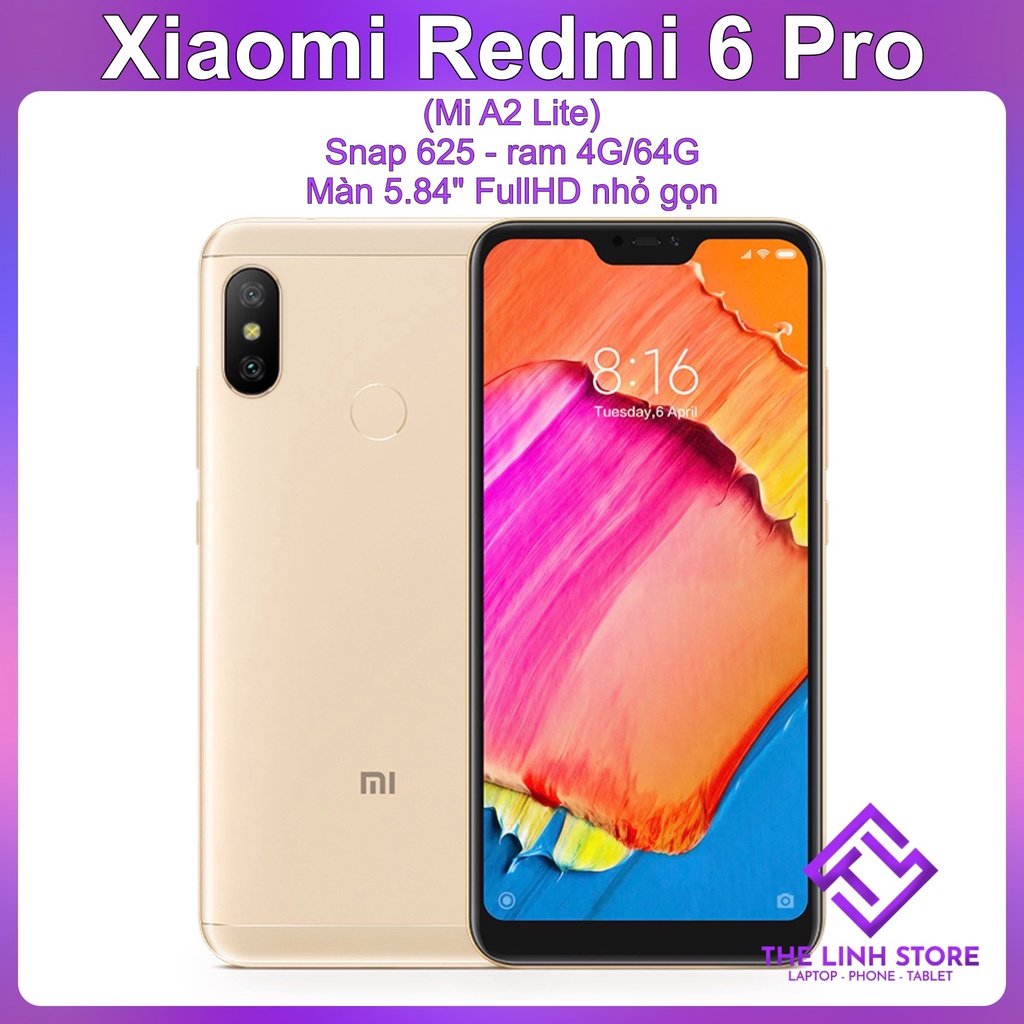 Điện thoại Xiaomi Redmi 6 Pro Rom Quốc tế tiếng VIệt - Snapdragon 625 ...