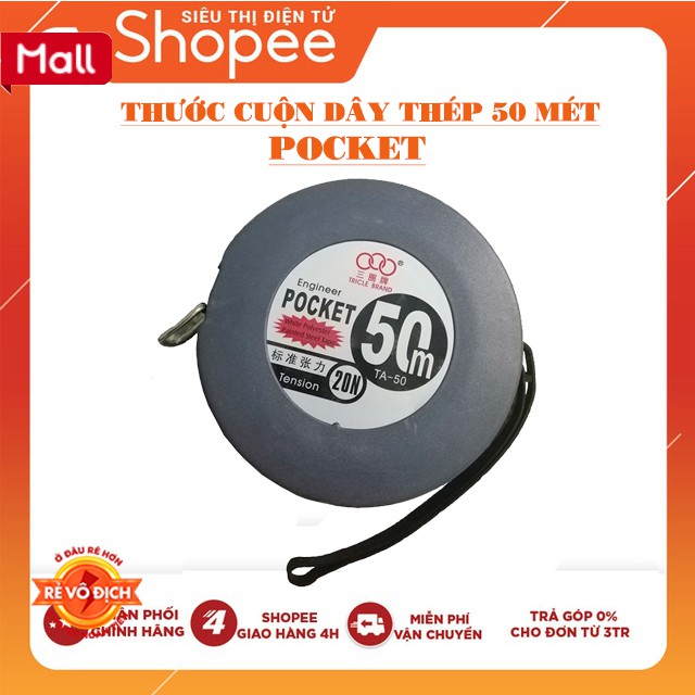 Thước cuộn dây thép Pocket 50m siêu bền | Shopee Việt Nam