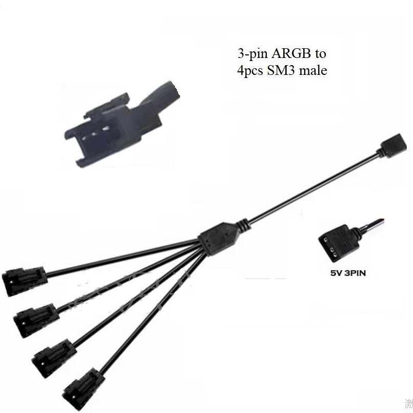 Bộ chuyển đổi cáp từ SM4 sang 4 chân 12V RGB và SM3 sang 3 chân 5V ARGB ...