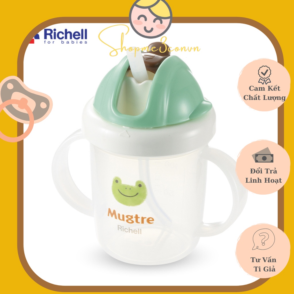 Cốc Tập Uống Có Ống Hút Mugtre Richell ( 200ml ) | Shopee Việt Nam