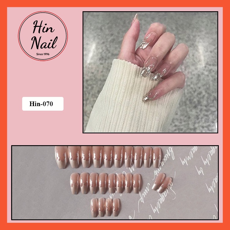Móng tay giả dạng thanh Hin Nail form dài màu nâu ánh nhũ | Shopee Việt Nam