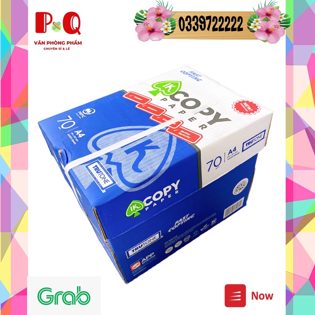 Giấy in photo A4 IK Copy IK-01- ĐỊnh lượng 70 gsm- 500 tờ/ream- chất lượng cao | Shopee Việt Nam