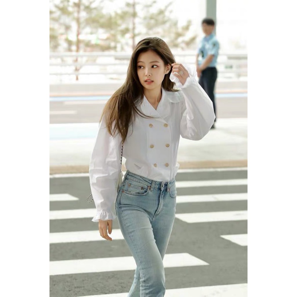 jennie blackpink Áo sơ mi dài tay cho nữ sinh | Shopee Việt Nam