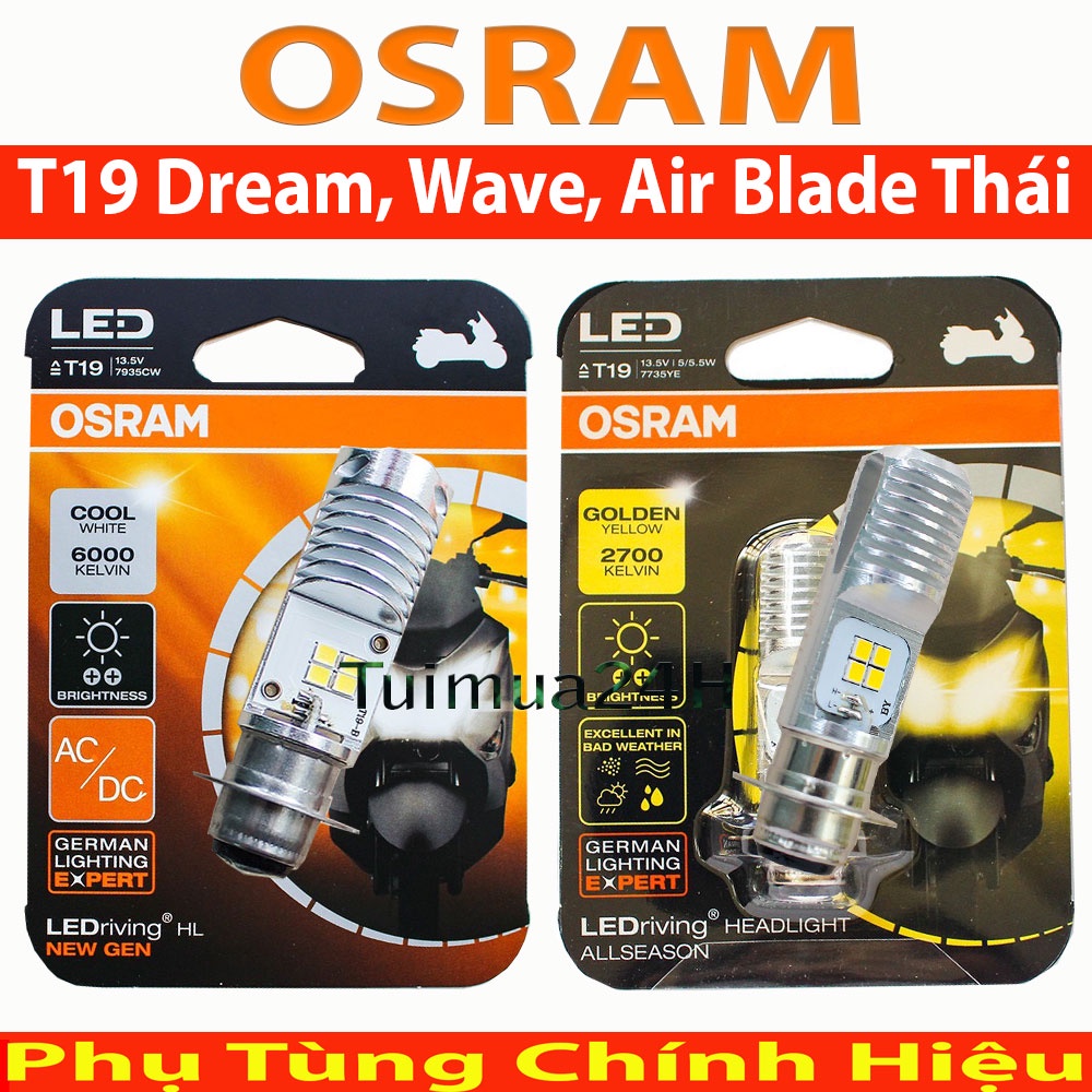 Bóng đèn LED OSRAM T19 Dream, Wave, Air Blade Thái tăng sáng | Shopee Việt Nam