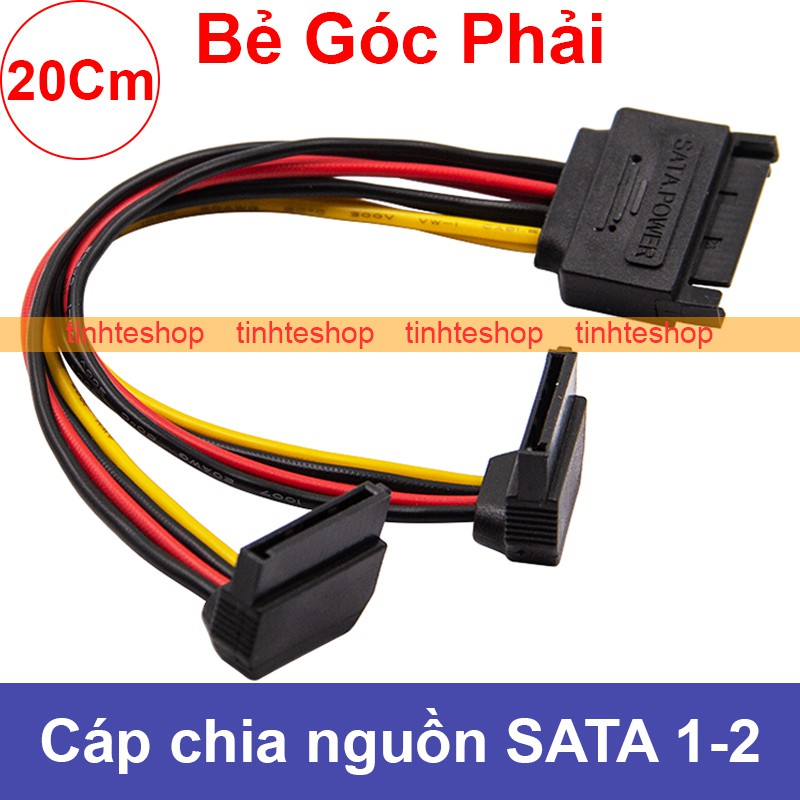 Cáp chia nguồn SATA 1 thành 2 - Dây nguồn SATA 1 ra 2 cong bẻ góc phải ...