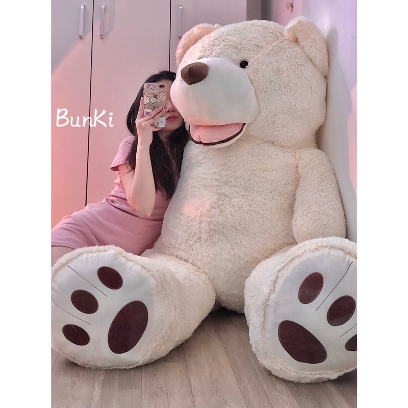GẤU BÔNG TEDDY TRẮNG BỰ 2M CAO CẤP BUNKI | Shopee Việt Nam