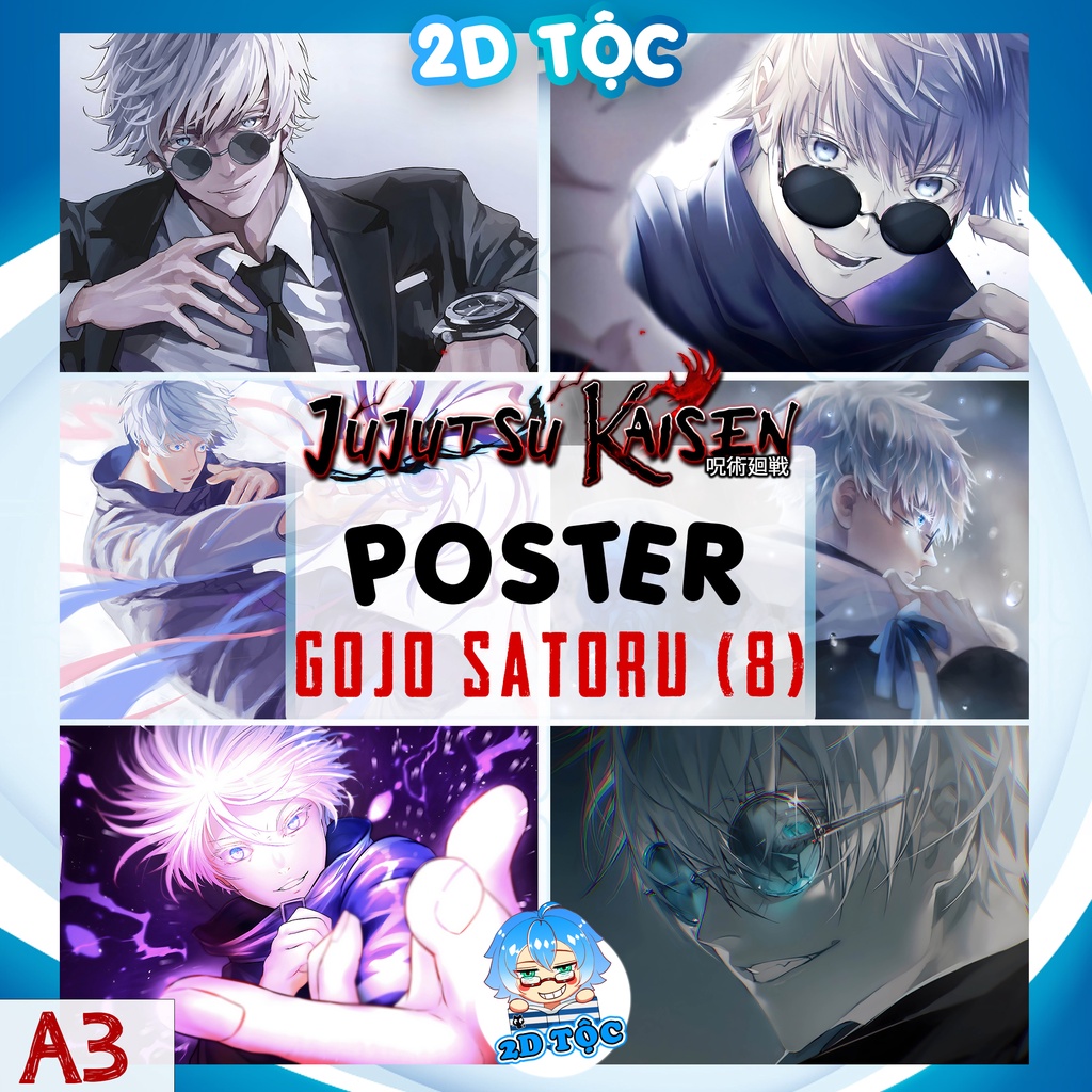TRANH POSTER A3 GOJO SATORU (8) ANIME MANGA JUJUTSU KAISEN CHÚ THUẬT ...