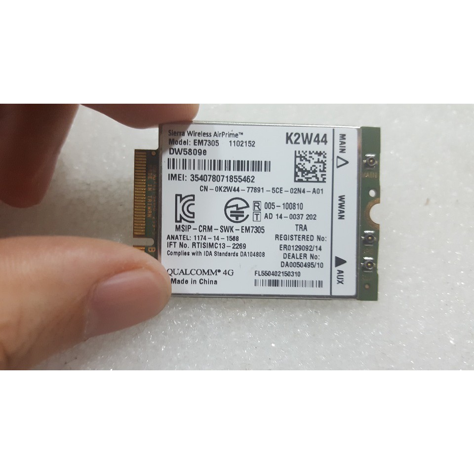 Card wwan 4G LTE Dell DW5809e K2W44 dùng cho laptop dell E7250, E7450 ...