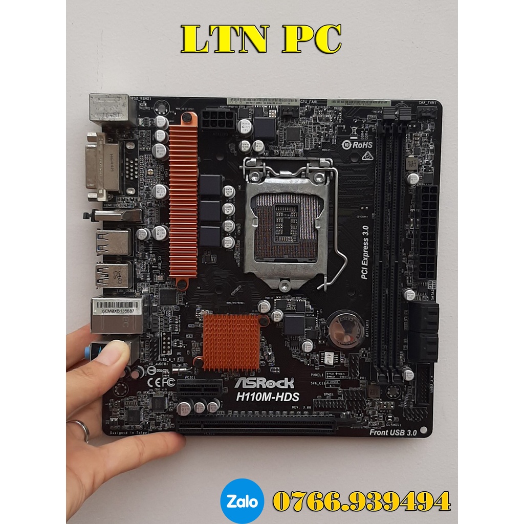 Main Mini ITX H61,H81, H110 Hàng chính hãng có kèm (Fe) chắn đầy đủ bảo ...